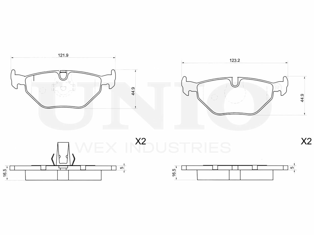Колодки тормозные дисковые задние, для БМВ 5 (E39) 95-, BMW 95-, артикул BRP-20424, производителя UNIO