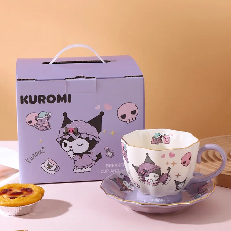 HelloKitty Sanrio Набор кофейных чашек и блюдцев, с подарочной коробкой, 400 мл, Kuromi