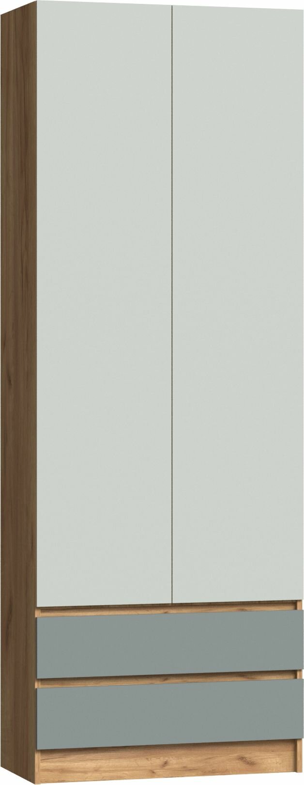 Шкаф Челси Color 800х2200х400 (Мята (темная)/Сумеречный голубой/Дуб крафт) МИФ