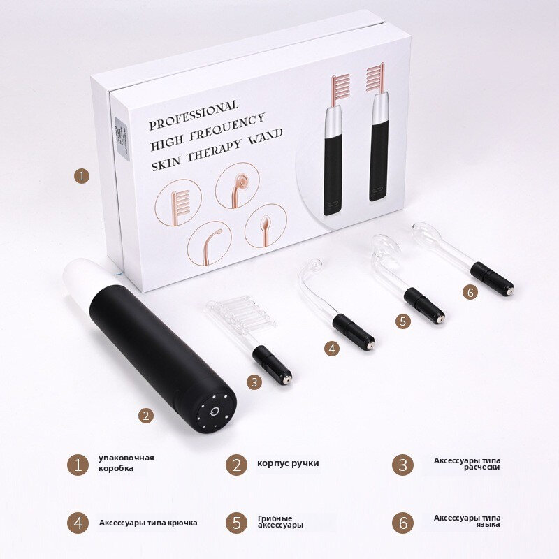 Дарсонваль для лица и волос – аппарат с 4 насадками: грибок, расческа, крюк, ложка, от акне и выпадения волос