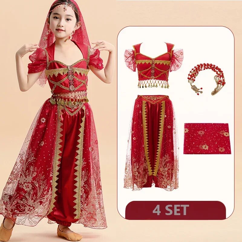 Детский танцевальный костюм для belly dance lovskaya S, 4 set red A