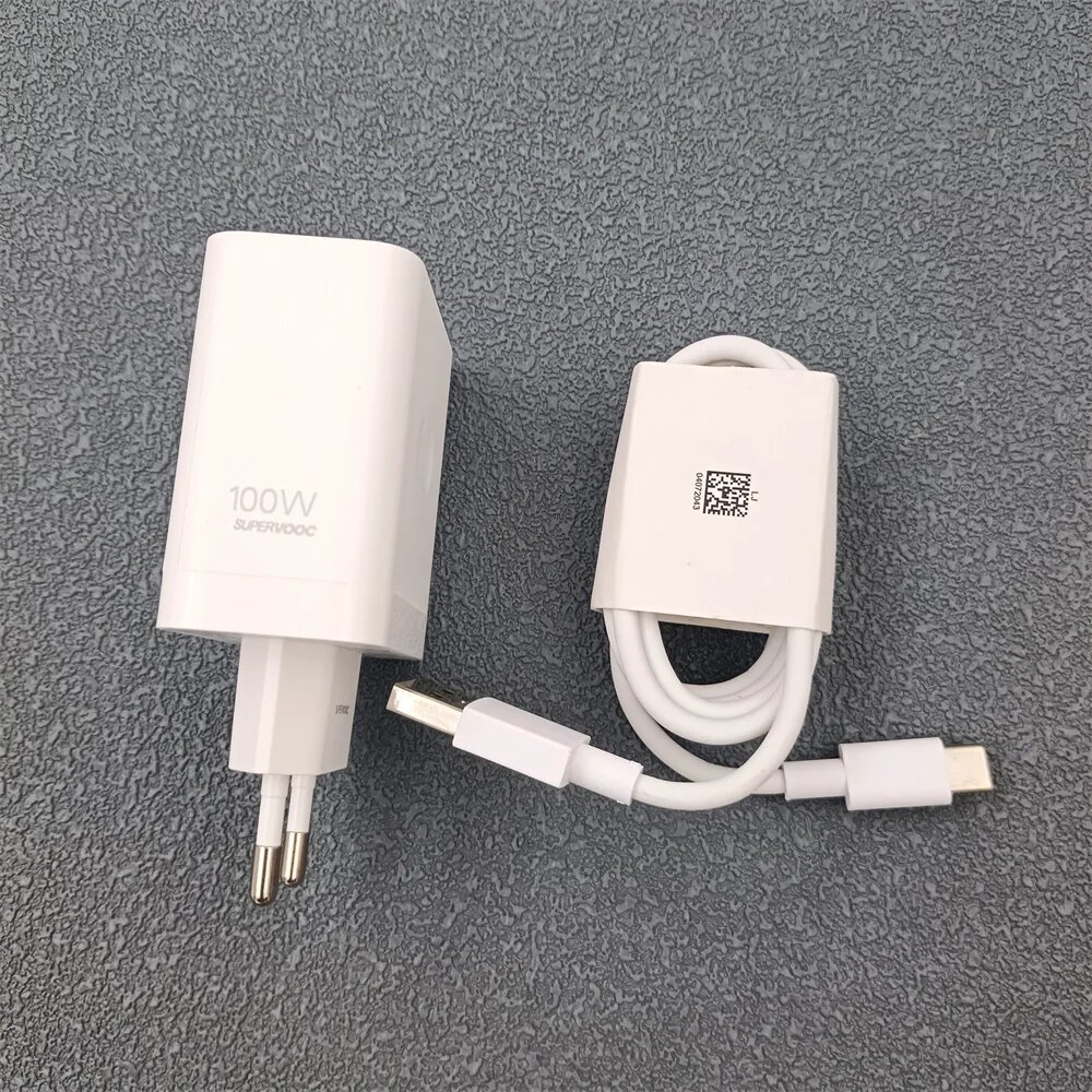 Оригинальное зарядное устройство Realme 100 Вт Super Dart/VOOC, быстрый адаптер питания EU Add Cable
