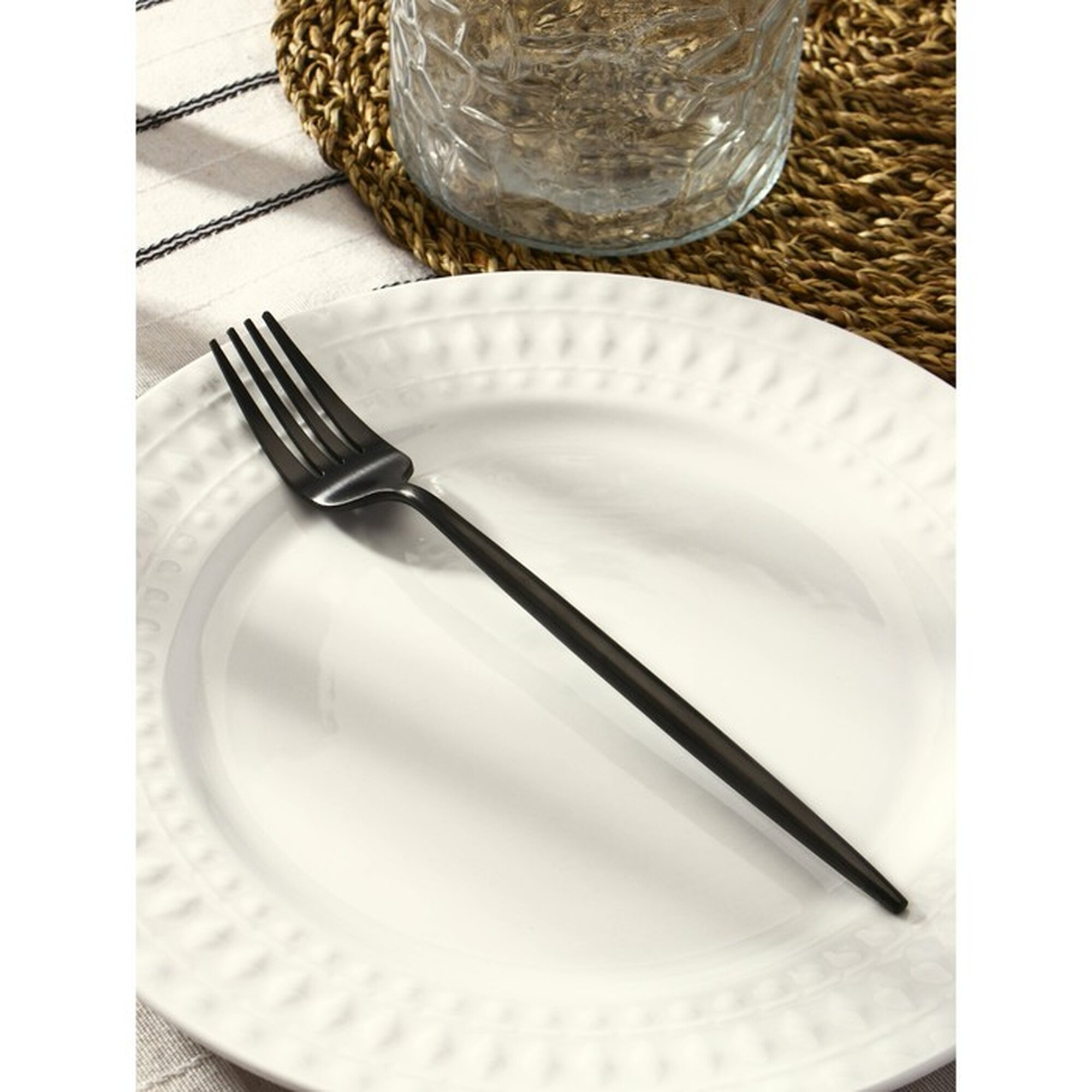 Вилка Magistro «Фолк», столовая, 22 см, нержавеющая сталь, чёрный