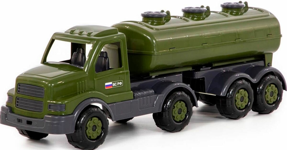 Пластиковая модель "Автомобиль Сталкер полуприцеп с цистерной военный" для детей, игрушечный транспорт, машинка детская, сюжетно-ролевая игрушка для игр в песочнице и дома