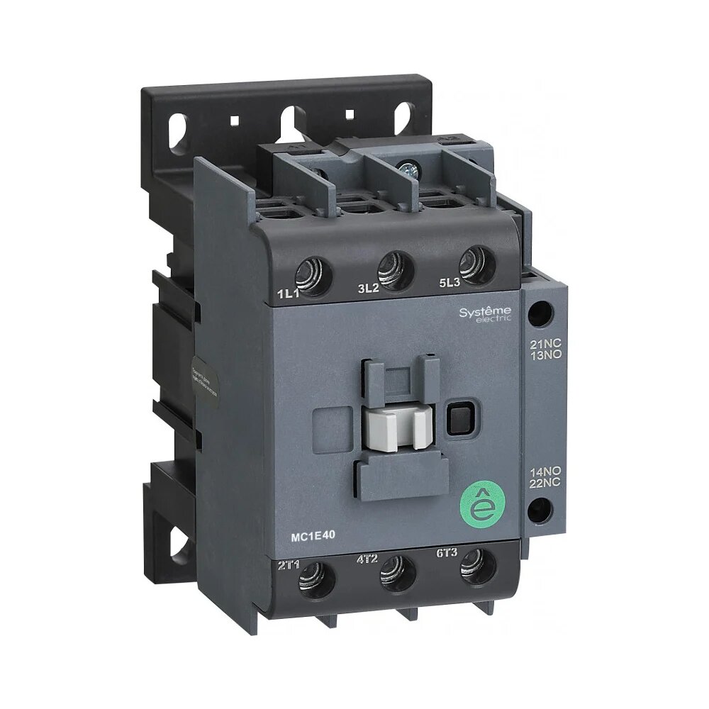 Контактор Systeme Electric MC1E, 3‑полюсный, модульный, DIN‑рейка, 1NO+1NC, ток 220/230В, 40 A, для промышленности