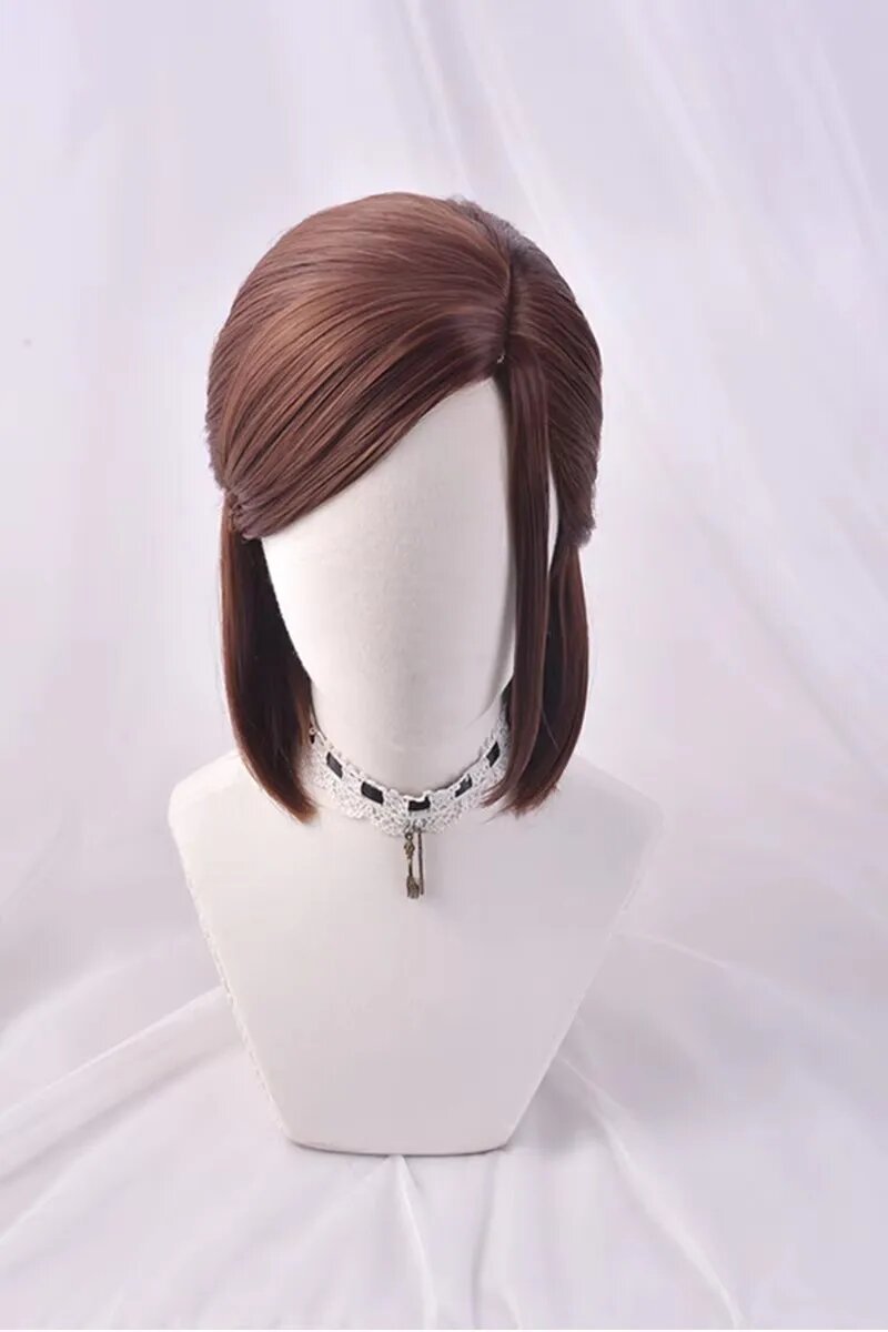 Парик для косплея Game The Last of Us Ellie, коричневый, с коротким боковым пробором, термостойкие синтетические волосы, парики для косплея + шапочка для парика