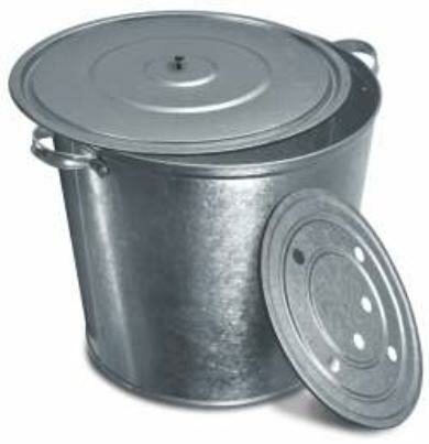Бак 32 л, оцинкованная сталь, серый, крышка, решетка М