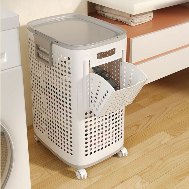 Корзина для белья, 1 штДвухуровневая выдвижная корзина для грязного белья