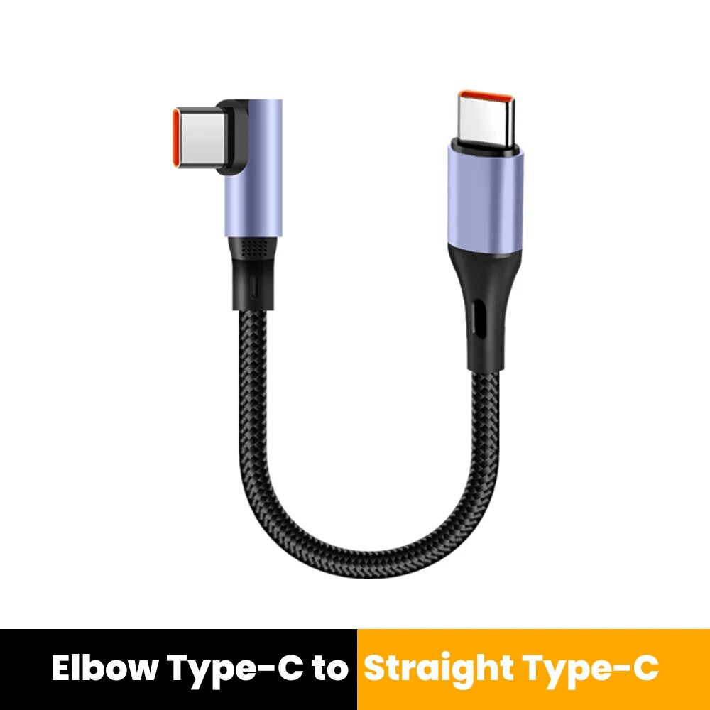 6A Двойной локоть USB-кабель типа C 0,15 м/0,3 м Короткий кабель USB C для 0.3m, Elbow TYPE-C