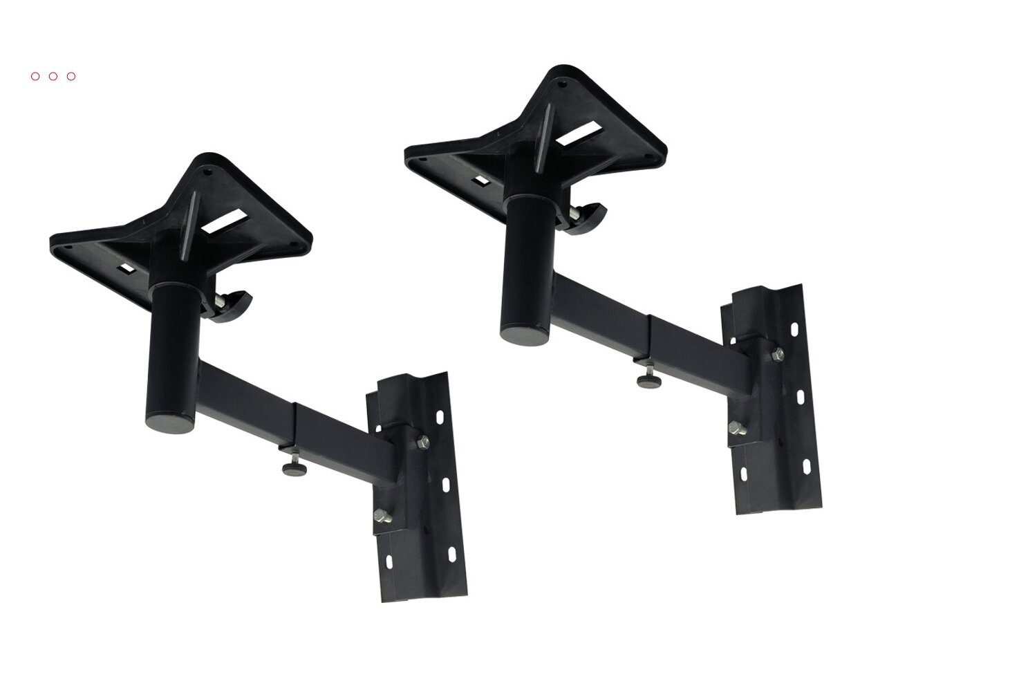 Кронштейны WM502 для акустики, настенный, выдвижной, до 20кг, черный. Комплект из 2х штук