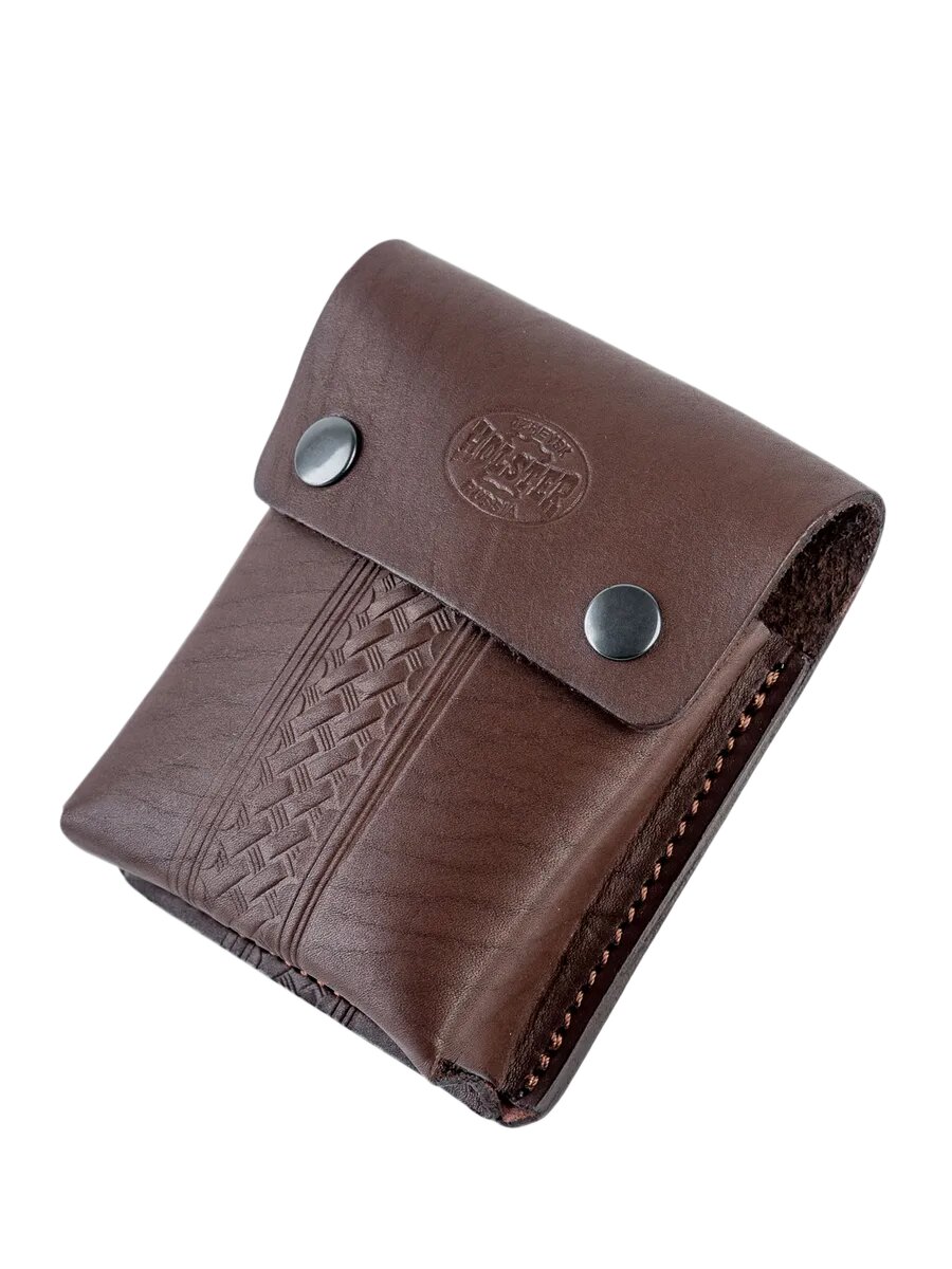 Подсумок Тигр на 10 патронов калибра 7.62х51 из натуральной кожи коричневый