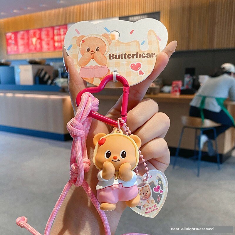 Новый плюшевый брелок-медвежонок Butter Bear 2025 года, оригинальный, для женщин, милый кулон для рюкзака, аксессуар