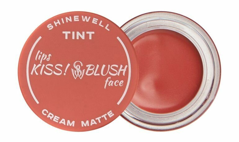 SHINEWELL Тинт кремовый румяна и помада Tint Cream Matte, 5,5 г, 01 терракотовый