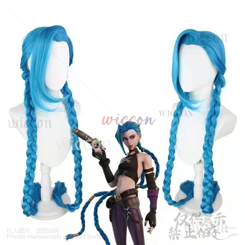 WICCON LoL Jinx Косплей Костюм Один размер, wig