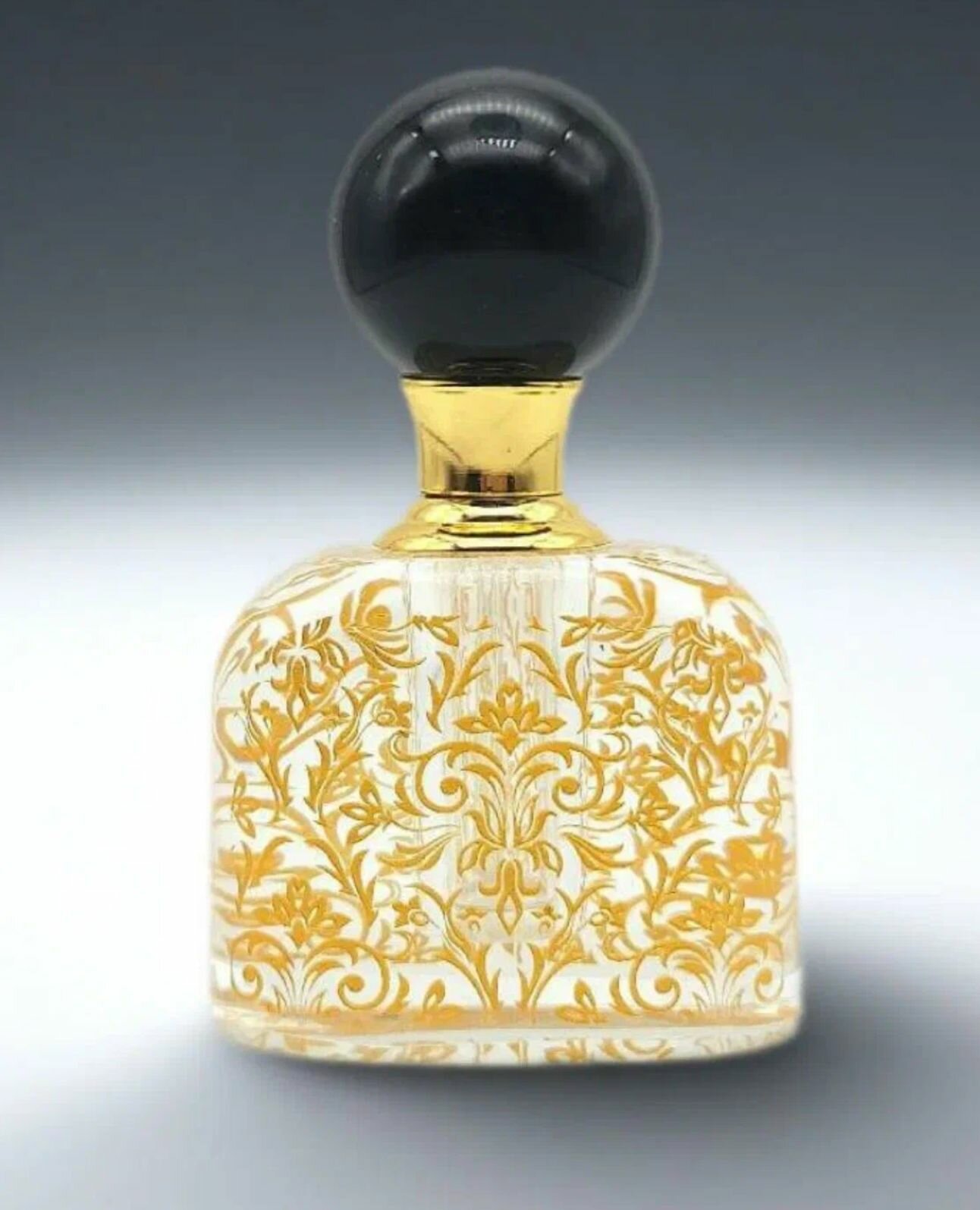 Флакон для масляных духов, с орнаментом, цвет золотой, черный, 3мл