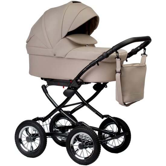 Коляска 2 в 1 Indigo BARBARA ECO Classic Be 02 светло-бежевая кожа