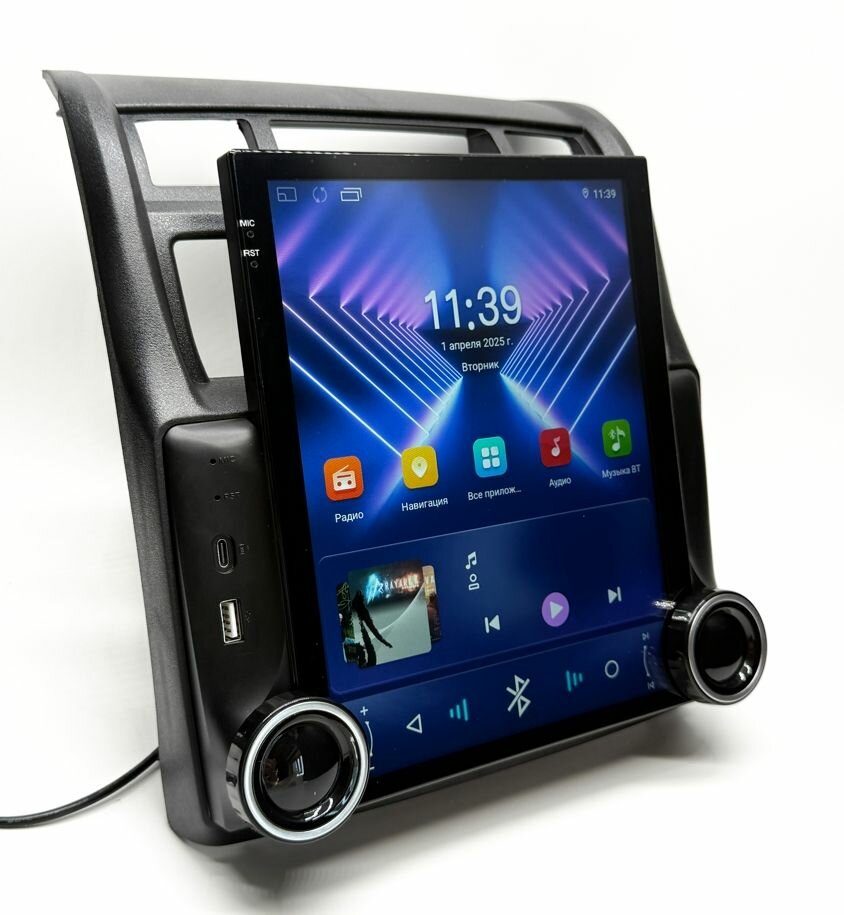 Большая магнитола Tesla Drive One 4/64 с крутилками Kia Sportage рестайлинг 2 2008-2010