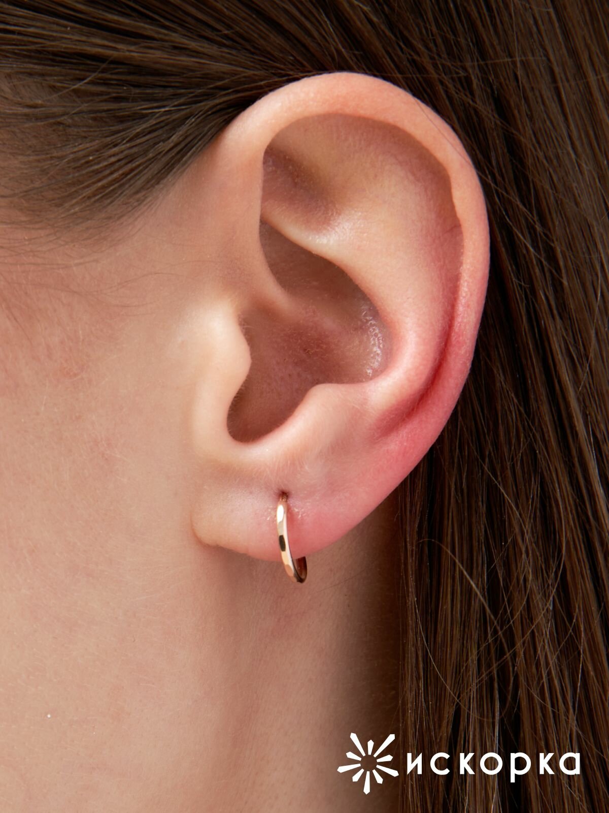 Серьги конго, красное золото, 585 проба