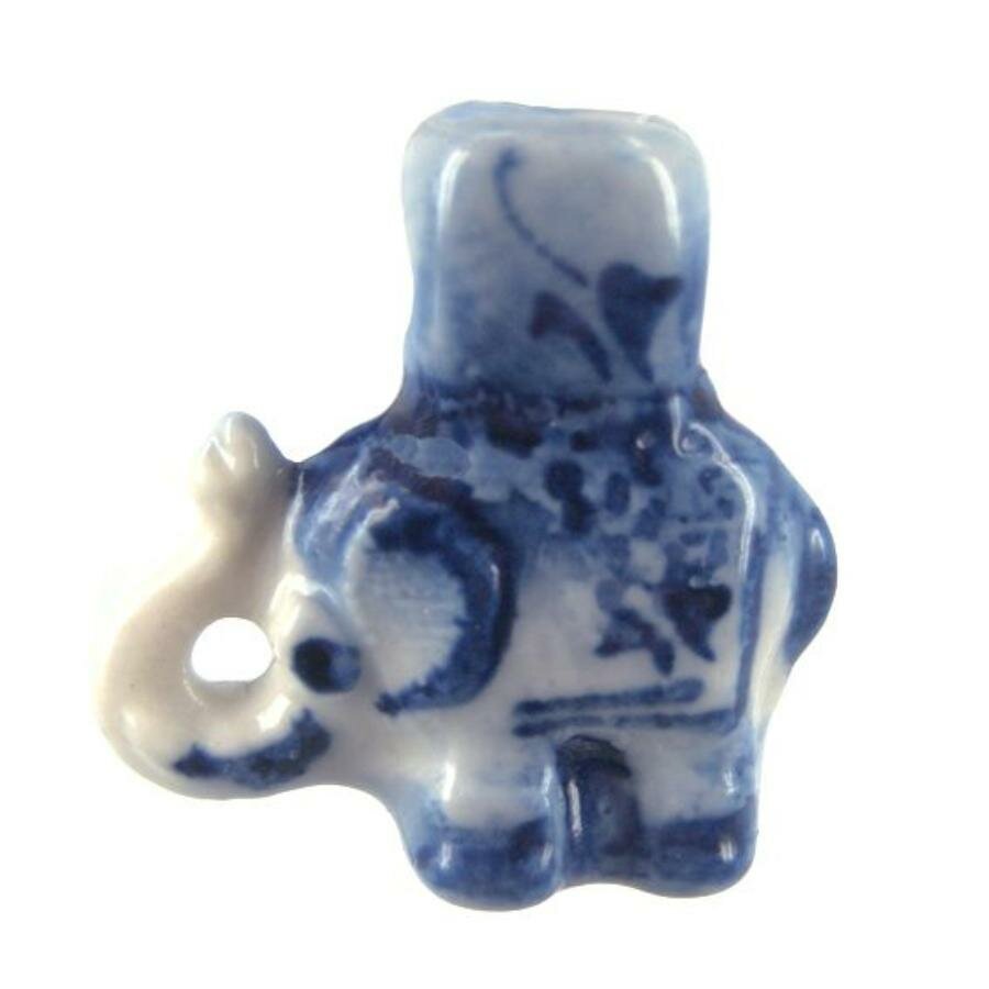 Аромакулон TA003-1 керамический со шнурком, гжель слоник (размер 2,9*3 см.), 1 шт.