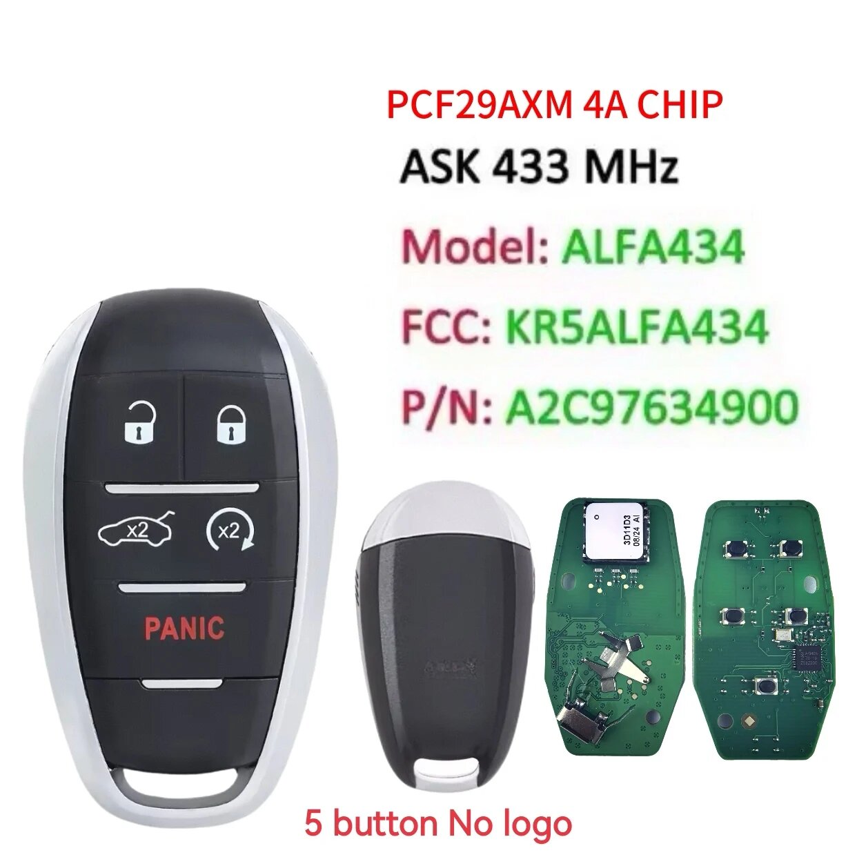 Чип Jingxin 4A A2C 97634900 ALFA434 Смарт-ключ без ключа 433 МГц KR5ALFA434 для 2015 C 5BT-434MHZ