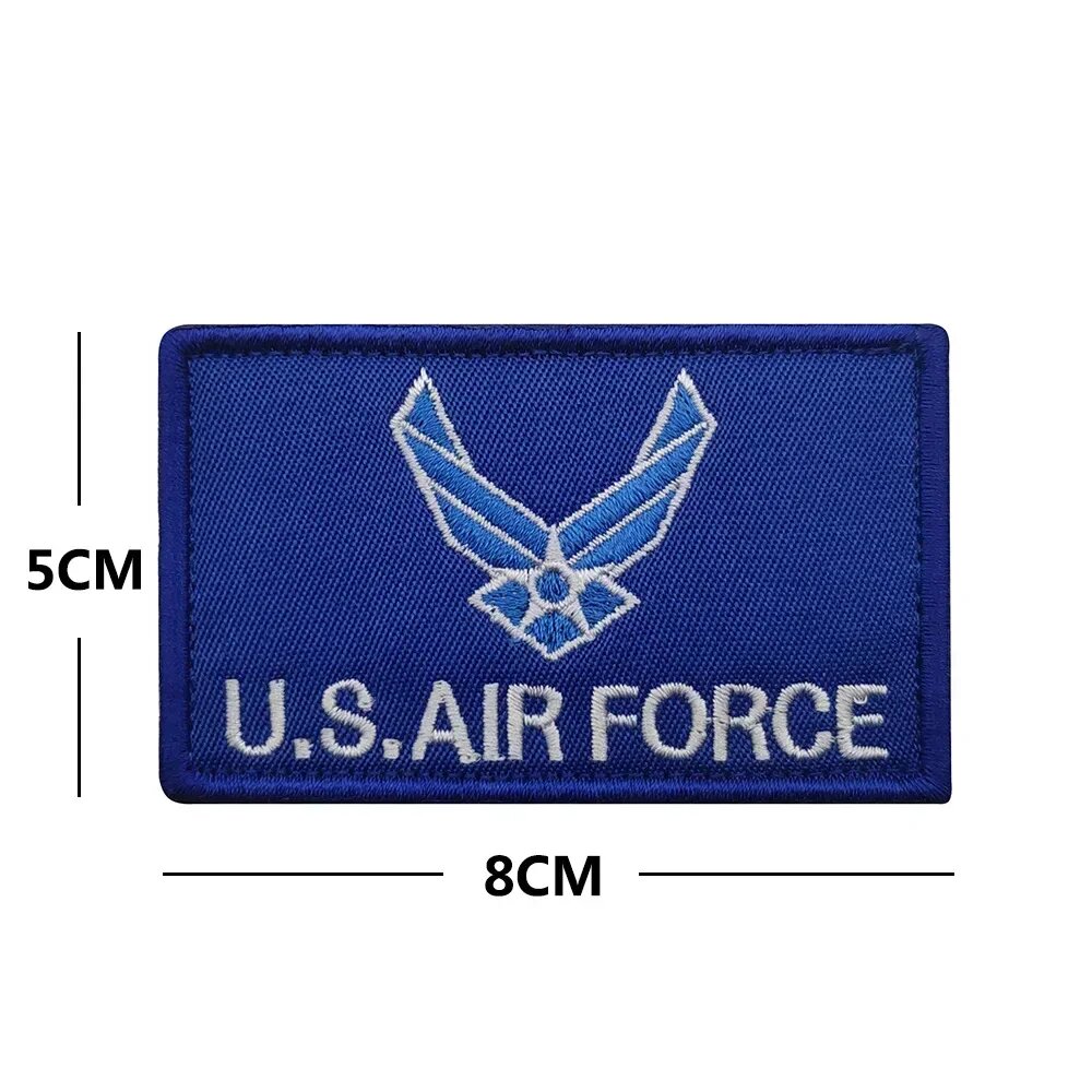 Тактическая нашивка U.S. Air Force, синяя, 8x5 см