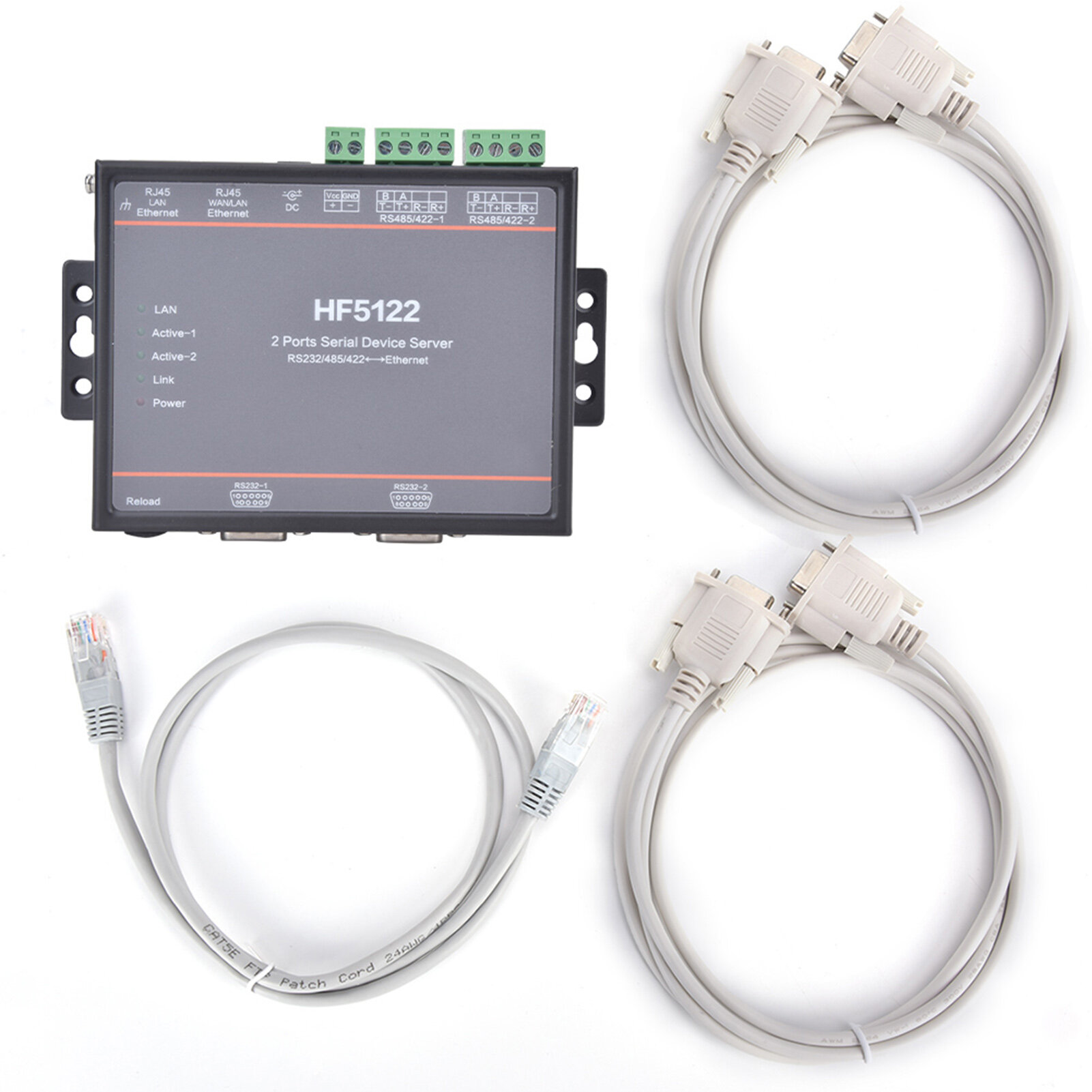HF-5122 Ethernet RS232 RS485 RS422 Serial Server 5-36VDC