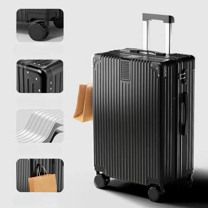 Чемодан, 50 л, пластик, металл, выдвижная ручка, кодовый замок