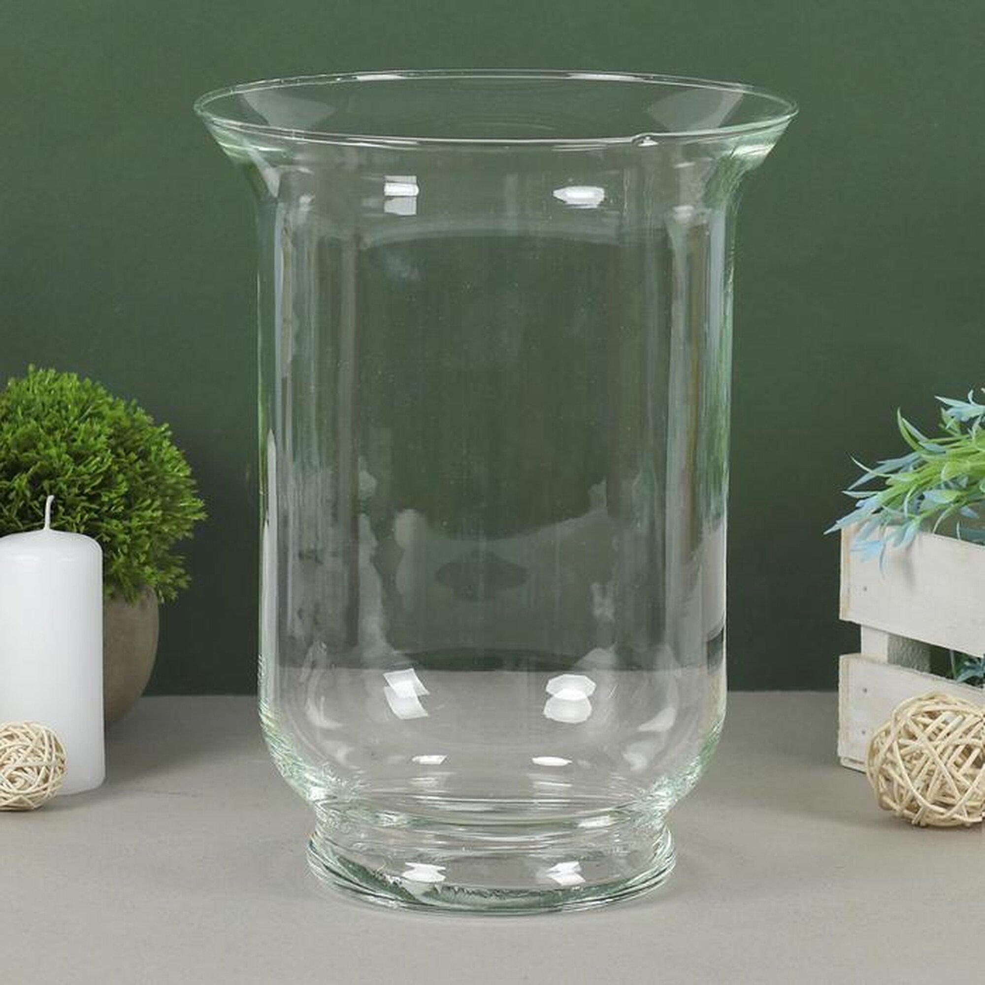 Ваза Evis «Афина», 2.5 л, d=18 см, 25х15 см, настольная, стекло, прозрачный