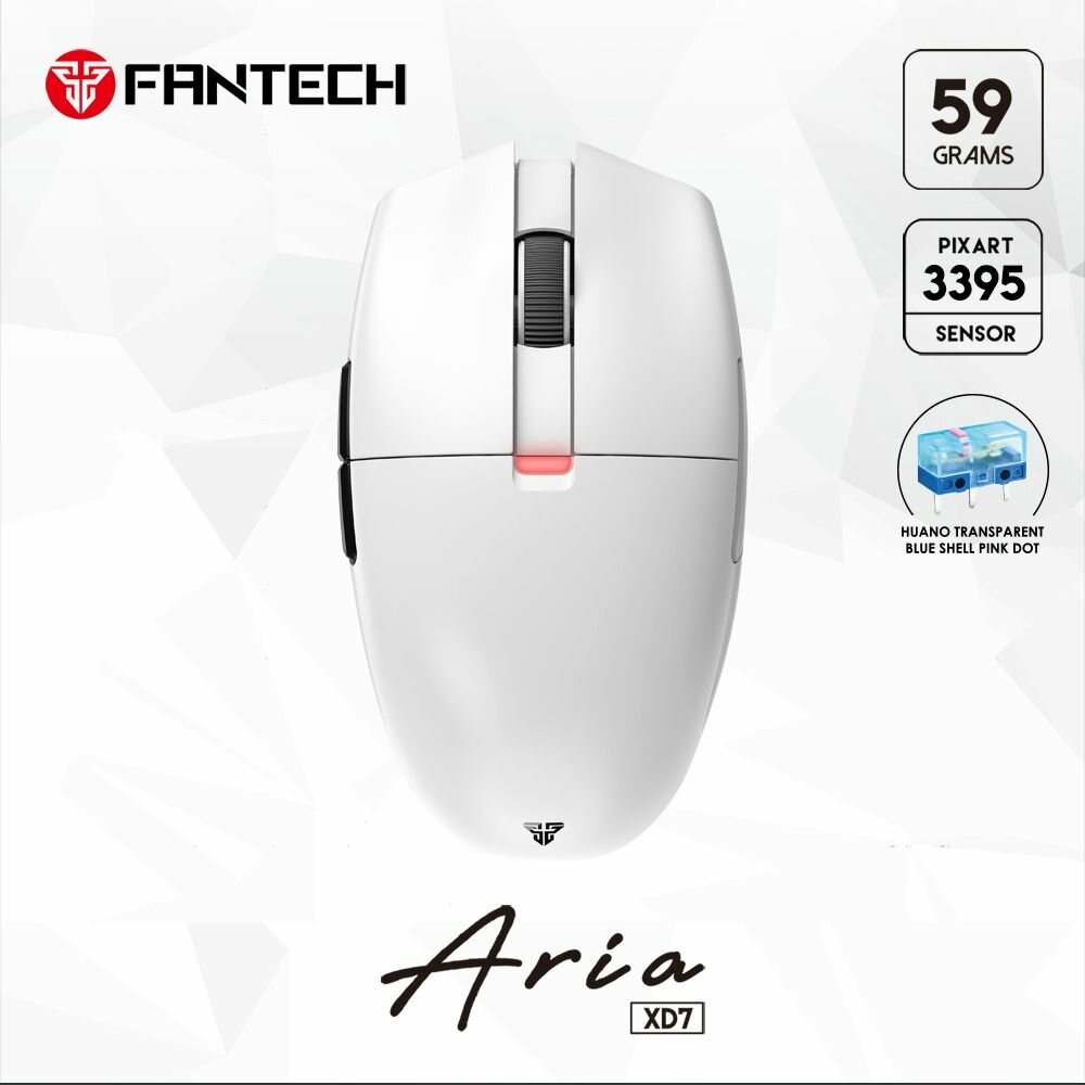 Игровая мышь fantech aria xd7, 59 г, pixart 3395,