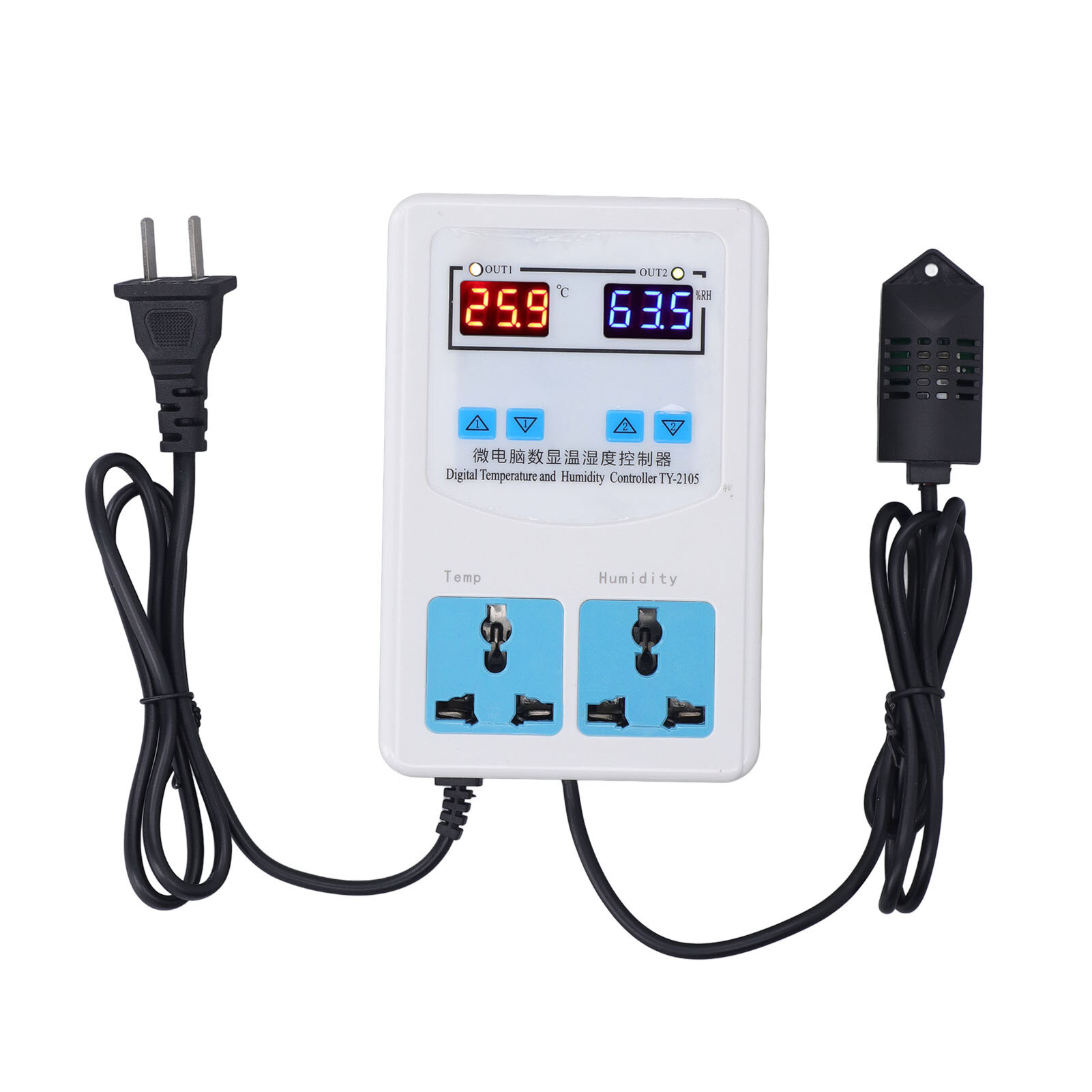 Контроллер влажности температуры -20 ~ 60 ℃ 0 ~ 100,0%RH ЖК -дисплей.