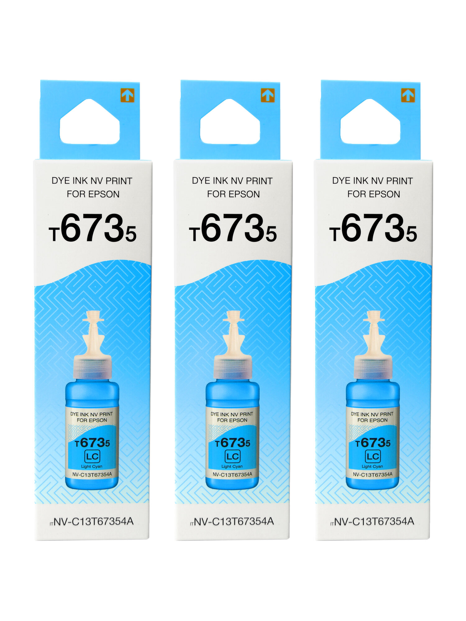 Комплект 3 шт. Чернила NV Print T6735 для аппаратов Epson (70 ml) Light Cyan