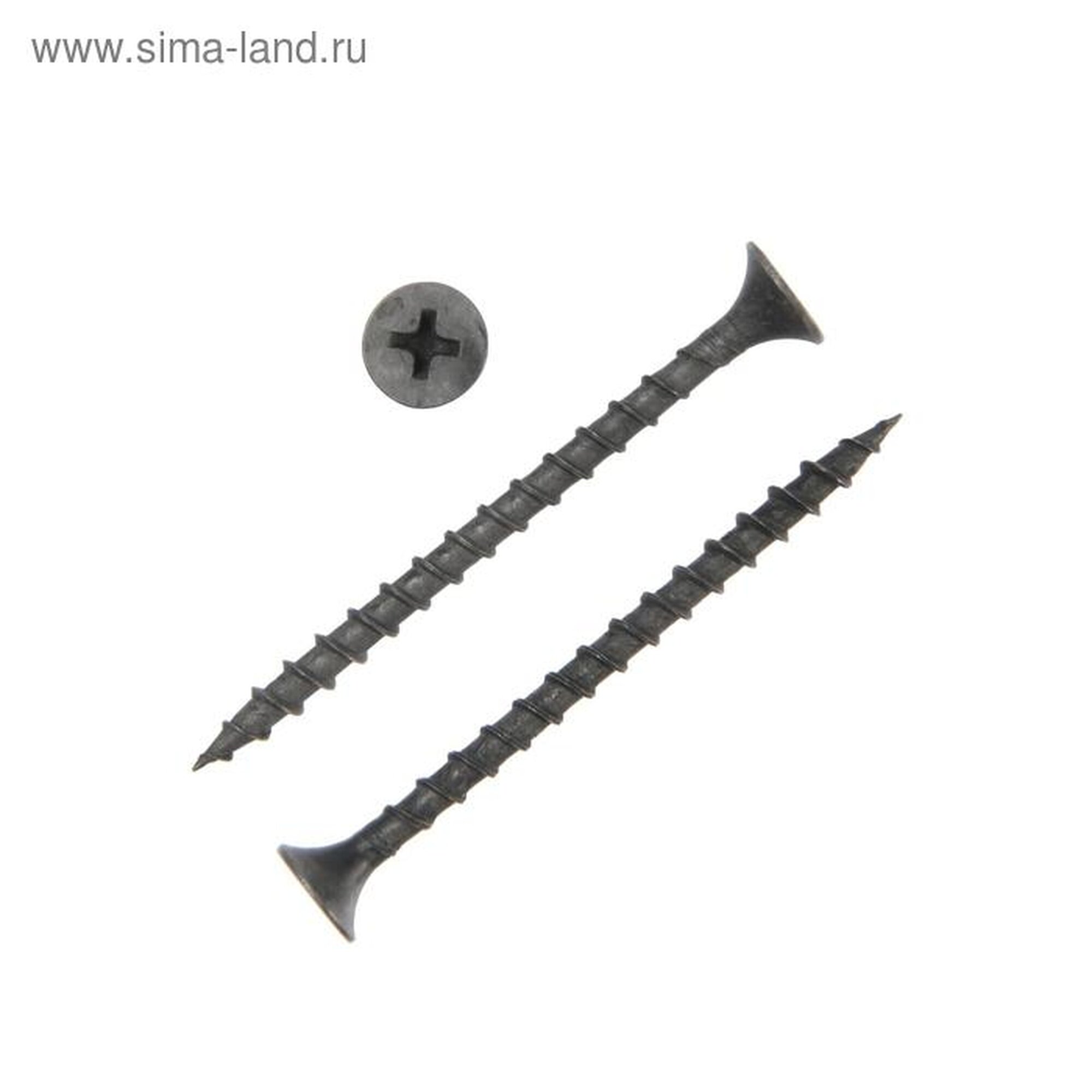 Саморез 3.5х51 мм тундра PREMIUM, потай, крупная резьба, шлиц PH, фосфатированный, 1 кг