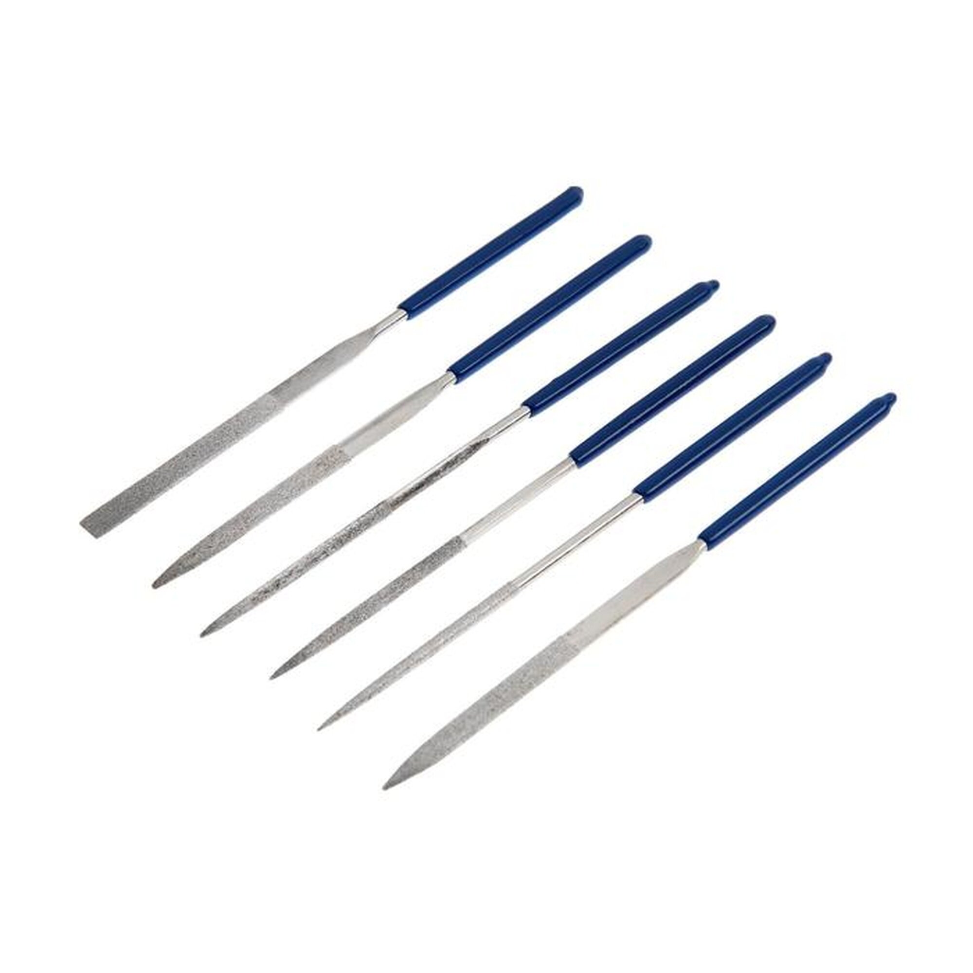 Набор надфилей алмазных тундра, обрезиненные рукоятки, 50 х 140 х 3 мм, 6 шт.