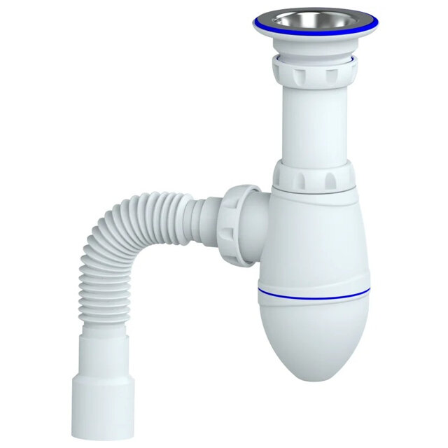 UNICORN сифон для раковины 1 1/4х32 прикручиваемый выпуск с гибкой трубой 32х32/40 мм