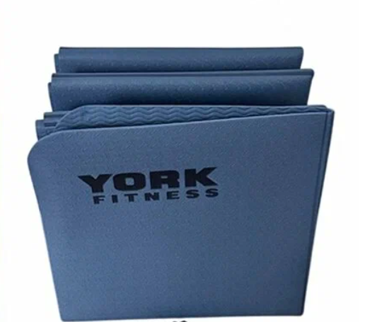 E43892 Коврик "York Fitness" ТПЕ Складной в сумке 183см x 61см x 0.4см (синий)