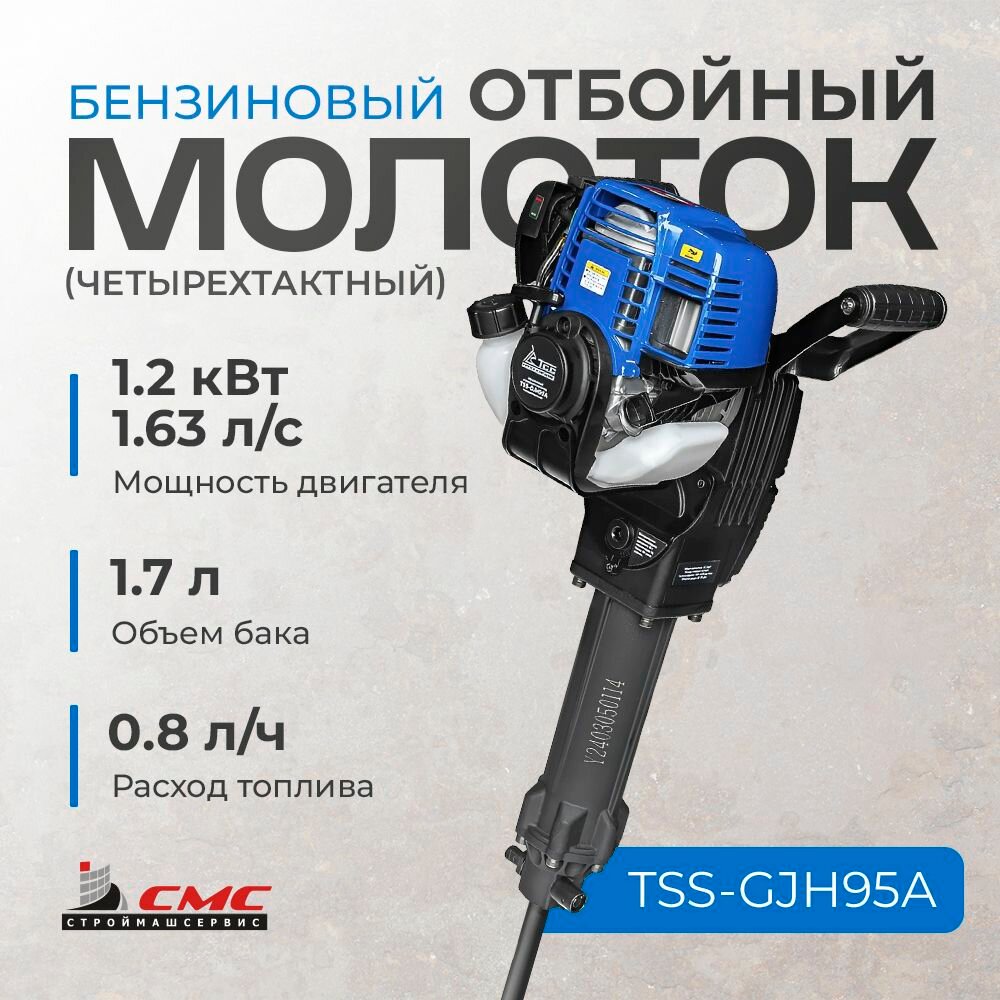 Бензиновый отбойный молоток ТСС TSS-GJH95A (четырехтактный)