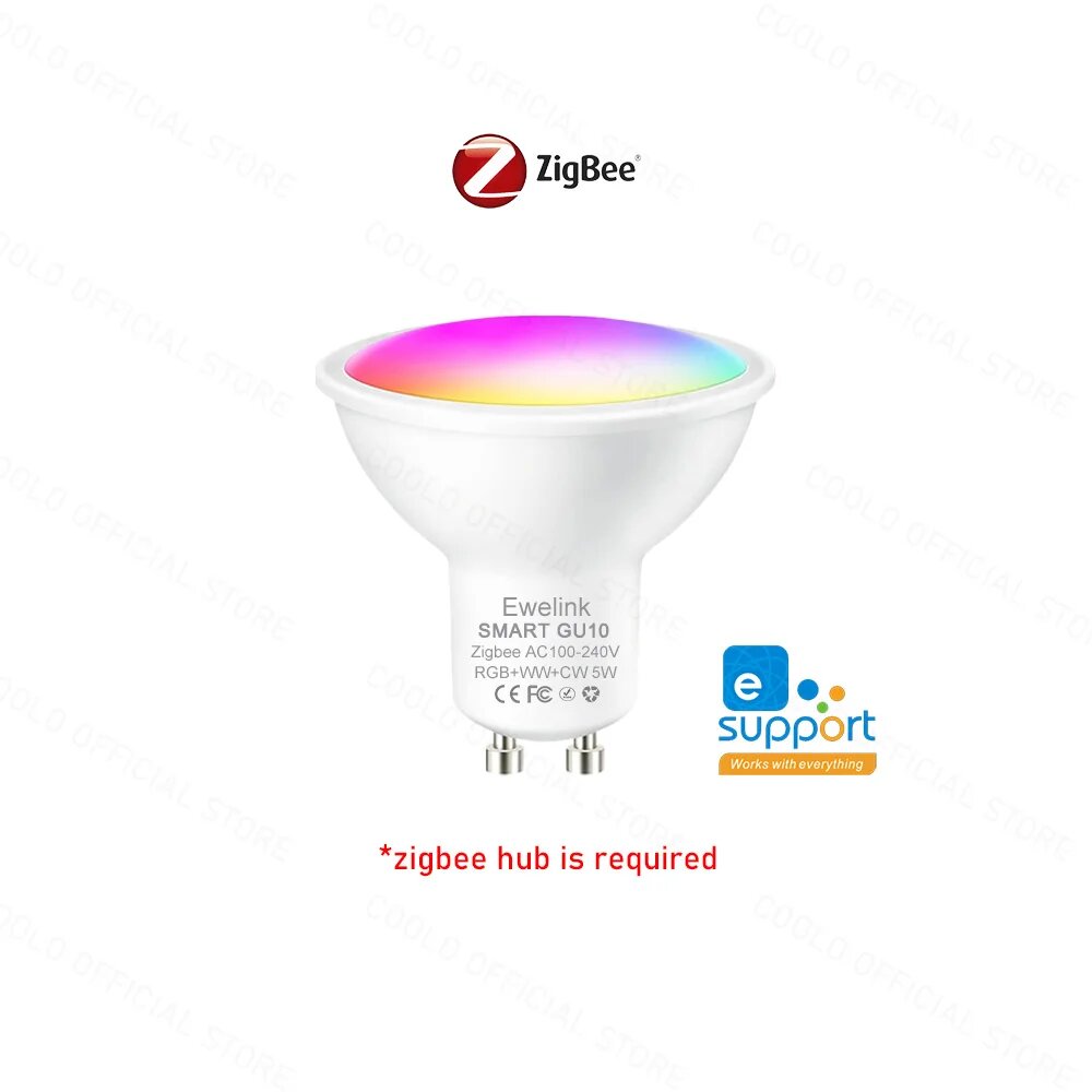 Умная светодиодная лампа Ewelink GU10 Zigbee RGB 5Вт