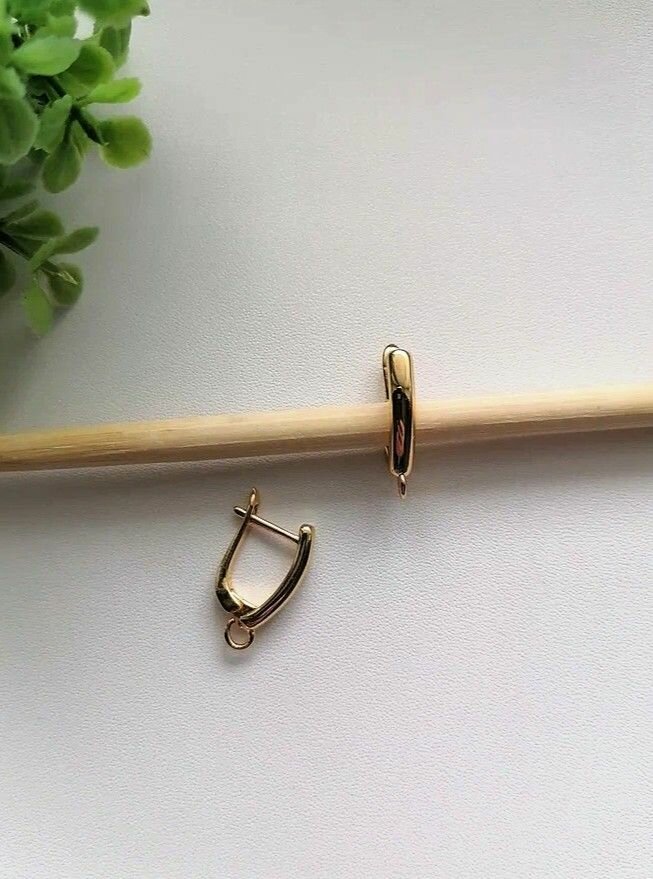 Швензы для сережек английский замок. Латунь, позолота. 1 пара. Корейская фурнитура для бижутерии, украшений