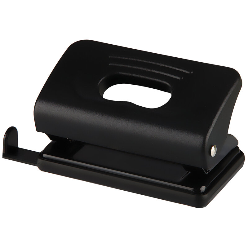 4 шт. Дырокол OfficeSpace 10л, пластиковый, черный, с линейкой