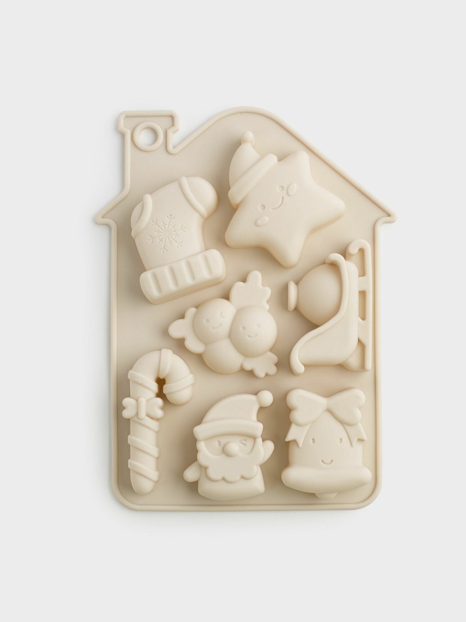 Форма для выпечки кексов, 21х16 см, 7 отд, силикон, молочная, Дом, Bakery