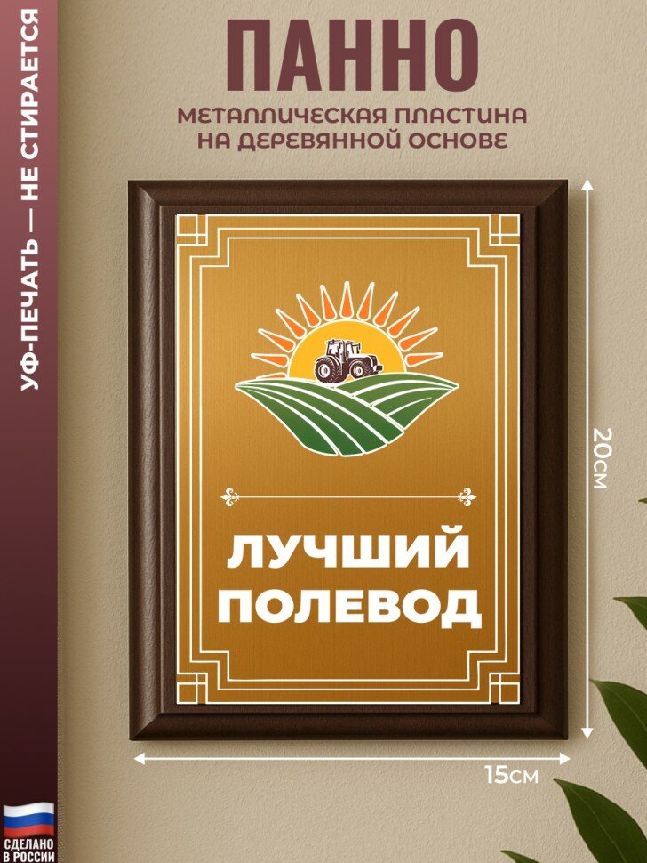 Настенный диплом "Лучший полевод" Сельхоз