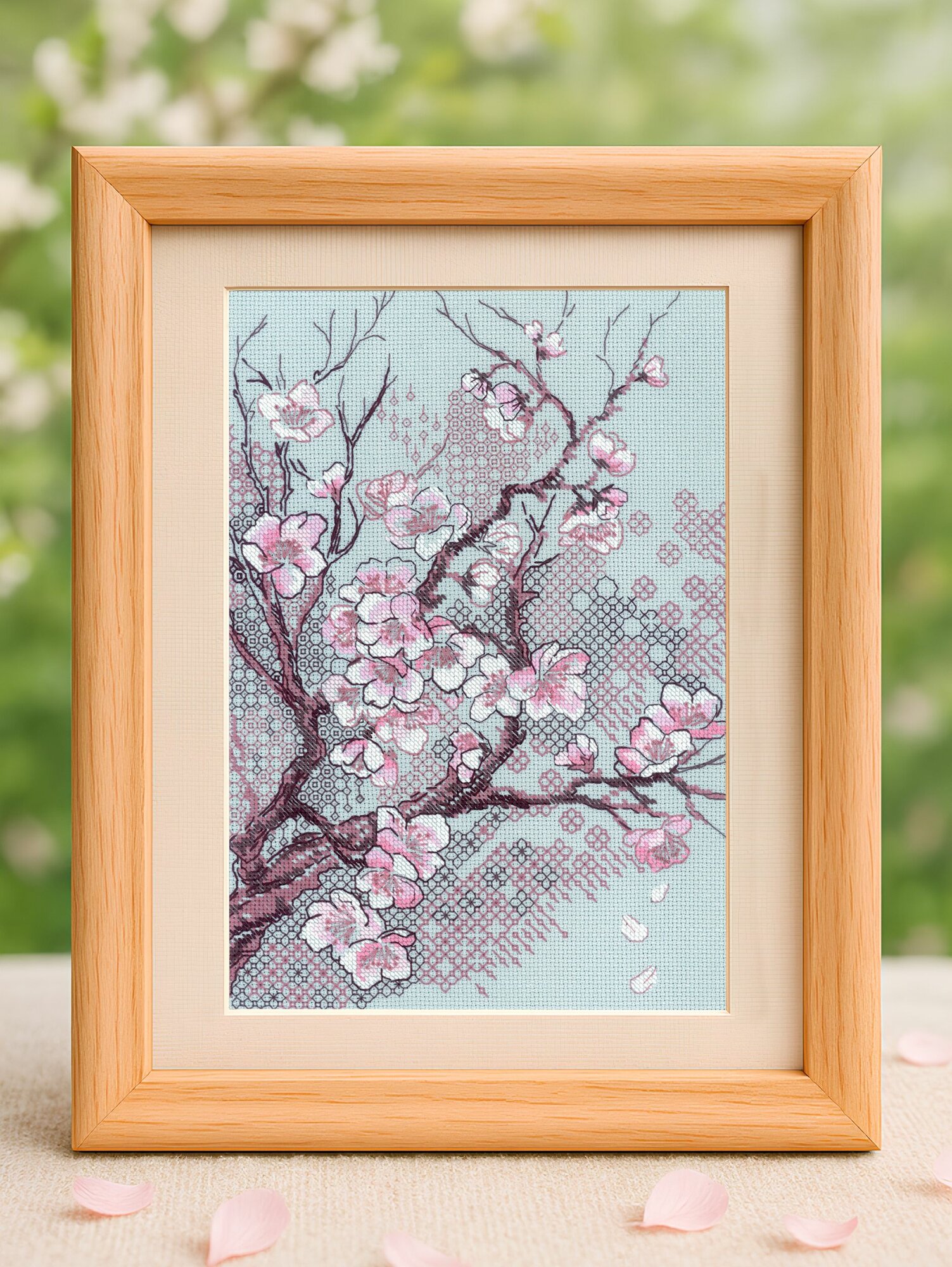 Набор для вышивания крестом Риолис, вышивка крестиком Нежное цветение сливы, 21*30 см, 2298