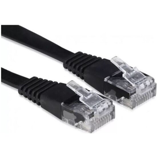 Патч-корд Buro Flat 10Гбит/с UTP 4 пары cat.6 Cu molded 1.5м черный RJ-45 (m)-RJ-45 (m)