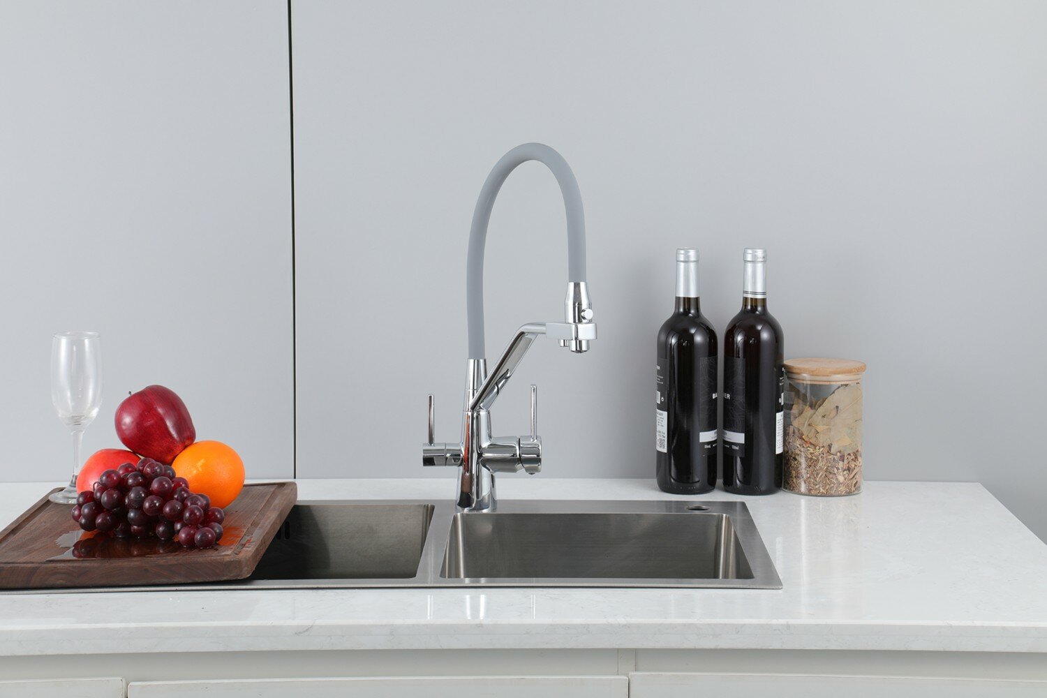 Смеситель для кухни FRAP F43550 хром, серый с выходом под фильтр