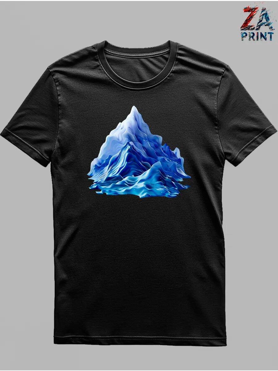 Футболка красивый синий принт