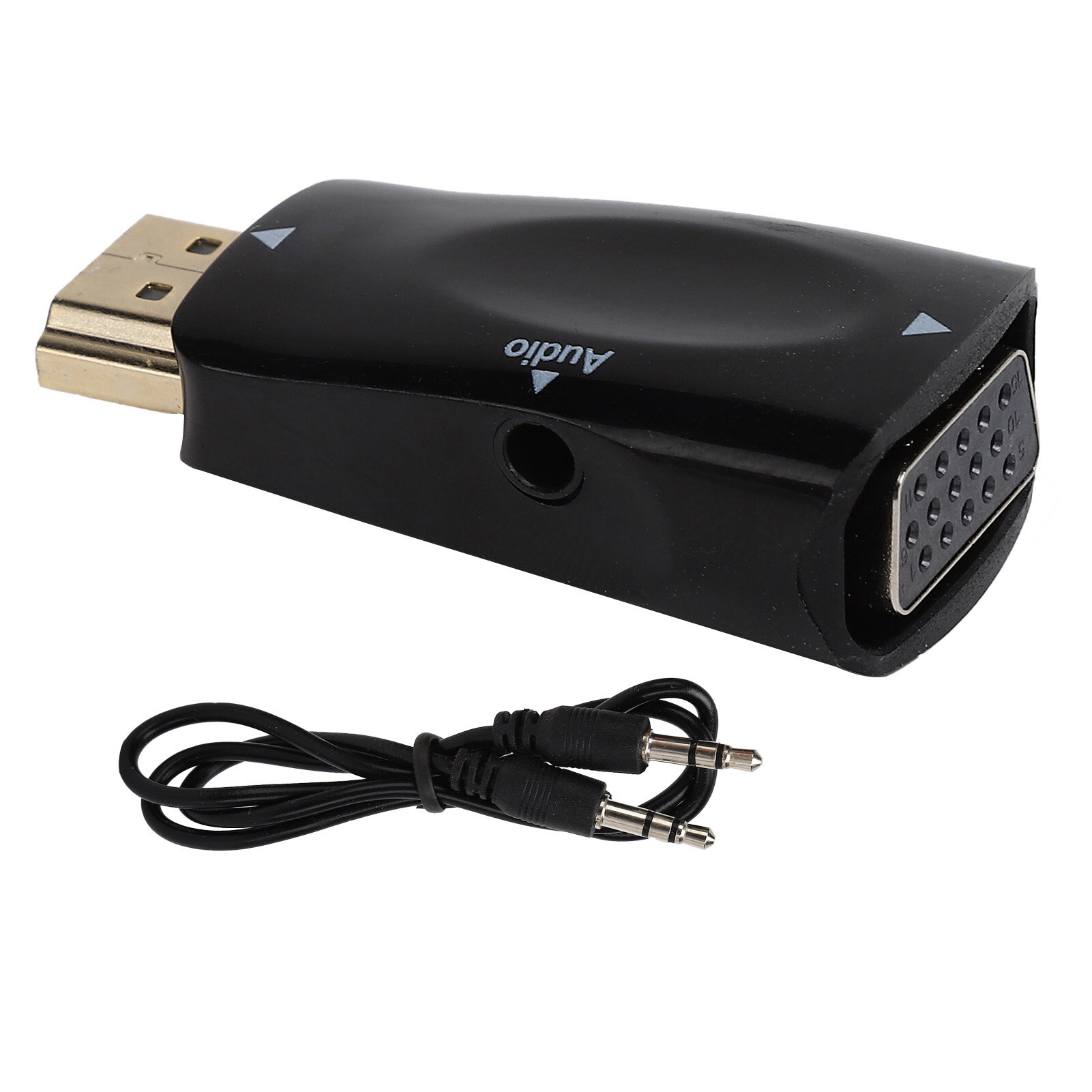 Адаптер-конвертер 1080P HD Multimedia Interface Male to VGA Female с аудиокабелем.
