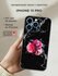 Чехол на Apple iPhone 13 Pro / Айфон 13 Про с принтом "Букет на черном мраморе"