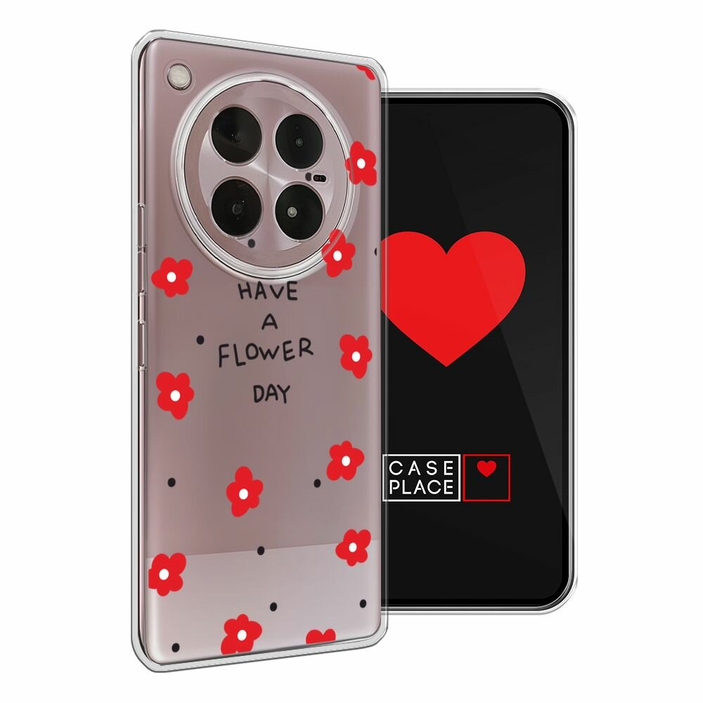 Чехол на Infinix Zero 40 4G / Инфиникс Зеро 40 4G с принтом "Have a flower day 2", прозрачный — фото 1