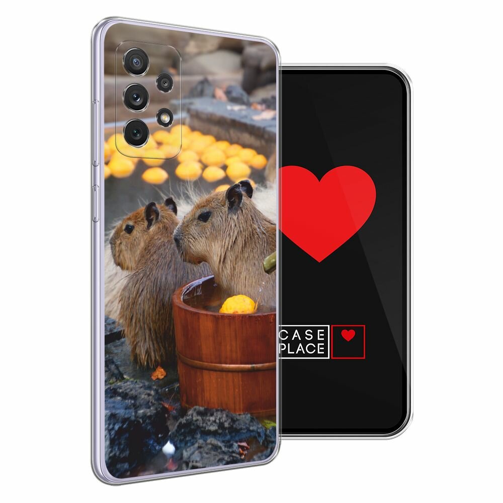 Чехол на Samsung Galaxy A73 / Самсунг Галакси А73 с принтом "Капибары отмокают" — фото 1