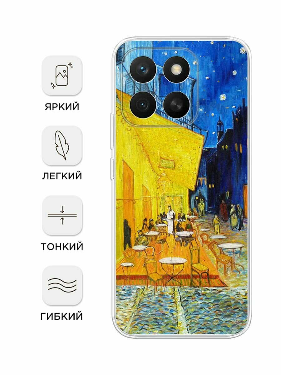 Чехол на Honor X8c / Хонор X8c с принтом "Ван Гог Желтый дом" — фото 1